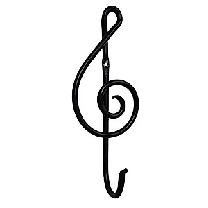 Purpledip Iron Door Wall Hook Hanger Music Note: for Clothes Keys Chimes Photos Decoration (12459B)