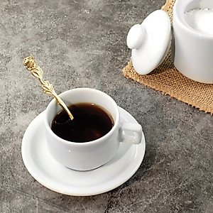 Fino Demi Spoon, Rose Design, Gold Plated Stainless Steel, Made in Japan