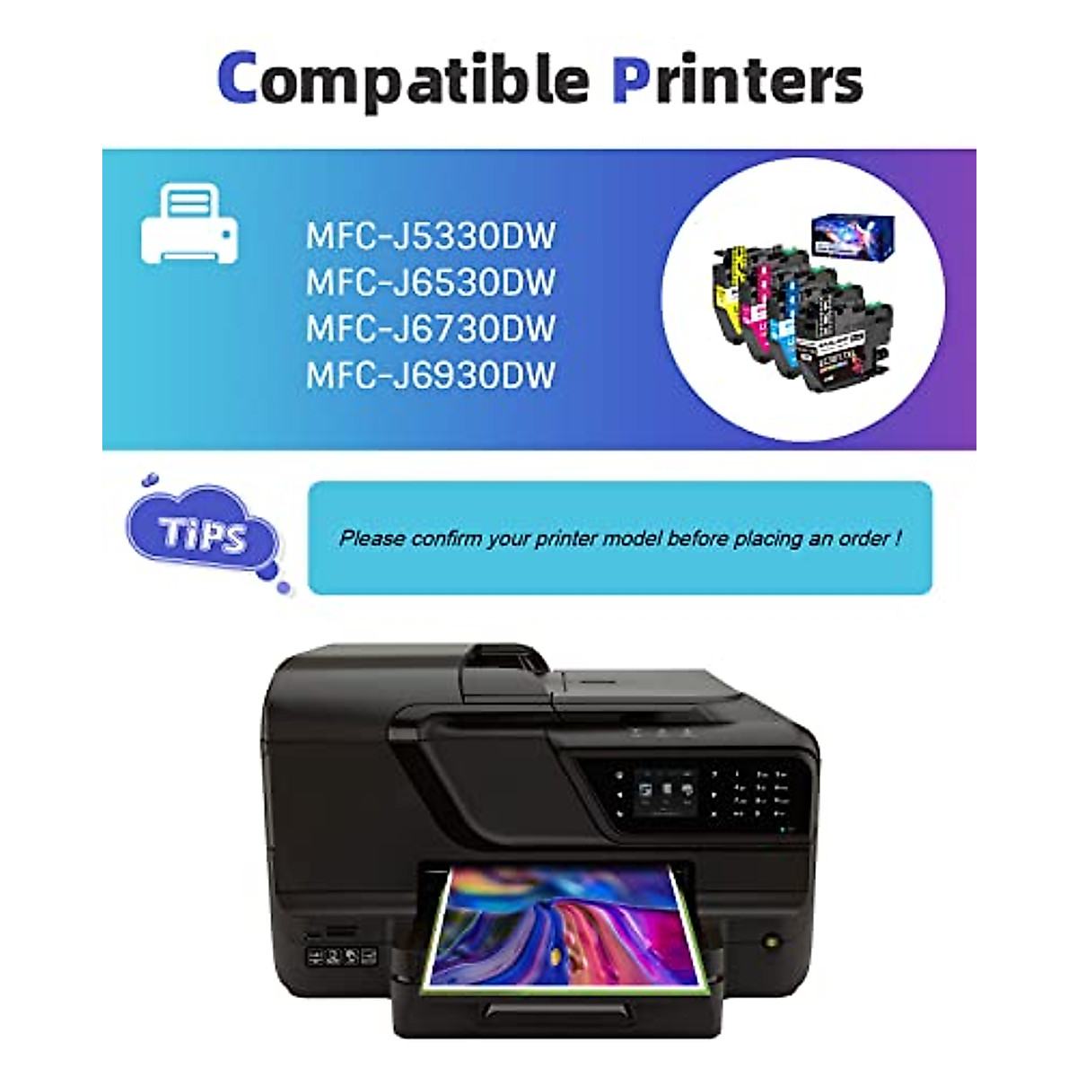 BAALAND LC3017 Ink Cartridges Replacement for Brother LC3017 3017 LC3019 3019 Ink Work for Brother Inkjet Printers MFC-J5330DW MFC-J6530DW, MFC-J6730DW MFC-J6930DW(BK/C/M/Y 4-Pack)