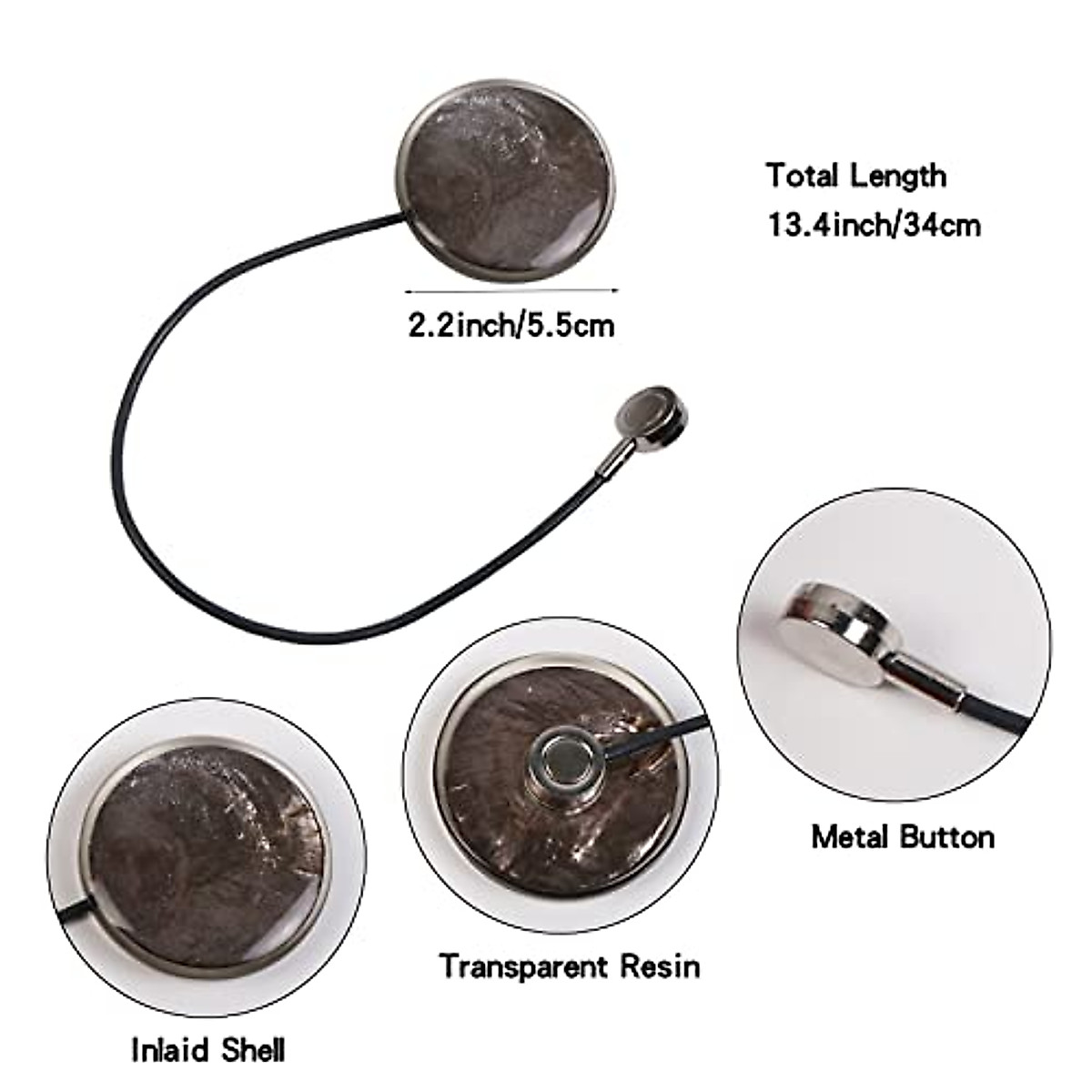 Labupa Curtain Tiebacks, 12 Inch Inlaid Shell Sequins Magnetic Tie Backs Patented Curtain Drapery Holdback Window Modern Decorative Holders with Rope for Home Cafe Balcony (Red, 2 Pack)