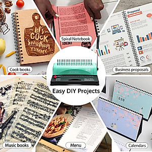 OFFNOVA Binding Machine, 21-Hole 450 Sheets Paper Comb Punch Binder Machine for Letter Size / A4 / A5, Easy to Punch Handle, Adjustable Margin