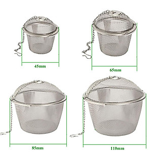 4 Size Stainless Steel Tea Strainer Infuser Tea ball Locking Ball Tea Spice Mesh Herbal Ball Cooking tools With Chain