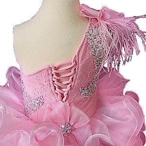 Jenniferwu G095 Infant Toddler Baby Newborn Little Girl's Pageant Party Birthday Dress Pink Size 9-12M