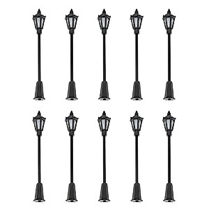 Maxmoral 10pcs 70mm Model Railway Antique Lamp Garden Street Light HO OO TT Scale 1:100 New