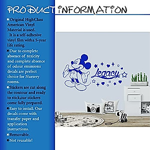 Mouse Name Wall Decal, Mouse Vinyl Sticker, Personalized Boy Name Decal, Nursery Baby Boy Room Decor ZX286