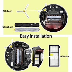 Replacement Parts for iRobot Roomba 800 900 Series 805 860 870 871 880 890 960 980 985 Vacuum Cleaner Accessories,10 HEPA filters, 10 side brushes, 3 roller brushes