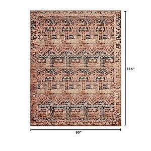 Loloi Layla 7'-6" x 9'-6" Area Rug in Mocha / Blush - Thick Area Rug, Soft Area Rug with, Vintage Inspired Distressed Design, Low Pile, Non-Shedding, Easy Clean, Durable Living Room Rug