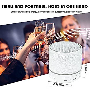 Bluetooth Speaker, Portable Wireless Speakers with Led Lights, IPX7 Waterproof Shower Speakers, 360 HD Surround Sound, Built-in-Mic, TF Card, Mini Outdoor Speaker Radio for Party, Travel, Beach, Home