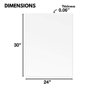 BARNWOODUSA 24x30 Plexiglass Replacement for Picture Frames, DIY Signs Sheet .060 Clear 1/16th Double-Sided Protective Film (Set of 2)