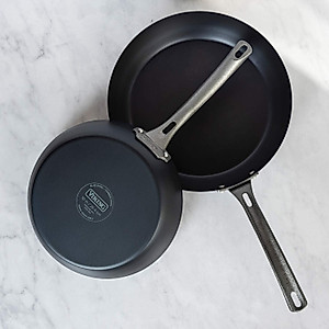 VIKING Culinary Blue Carbon Steel 2-Piece Nonstick Fry Pan Set, 10 Inch & 12 Inch, Ergonomic Stay-Cool Handle, Grill, Oven Safe, Works on All Cooktops including Induction