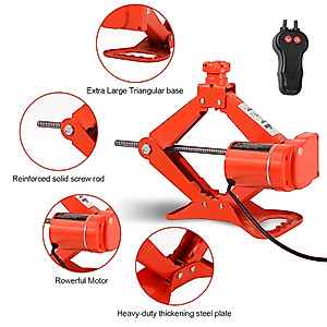 Electric Car Jack TYAYT 3 Ton 12V Car Scissor Jack for Car Sedan and SUV Portable Electric Jack for Tire Replacement