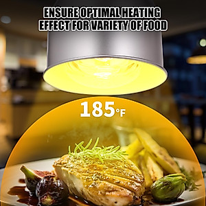 FRYPLS Food Heat Lamp,500W Commercial Grade Adjustable 2-Head Warmer Warming Light with 3- Bulbs,Stainless Free-Standing Catering Heating Lamp for Kitchen Cafeteria Restaurant Buffet