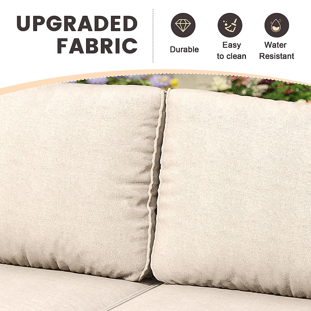 VICLLAX 2 Pieces Wicker Patio Furniture Set, Outdoor Conversation Set of 2 Armless Sofas with Cushion for Garden, Poolside, Backyard, Grey PE Rattan