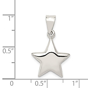 Sonia Jewels 925 Sterling Silver Star Charm Pendant - 23mm x 16mm
