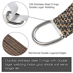 Artpuch 12'x16' Sun Shade Sail Curved Commercial Outdoor Shade Cover Mocha Brown Rectangle Heavy Duty Permeable 185GSM Backyard Shade Cloth for Patio Garden Sandbox (We Make Custom Size)