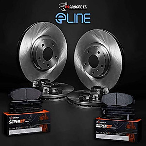R1 Concepts Front Rear Brakes and Rotors Kit |Front Rear Brake Pads| Brake Rotors and Pads| Super Duty Brake Pads and Rotors| Hardware Kit WFXH2-40031