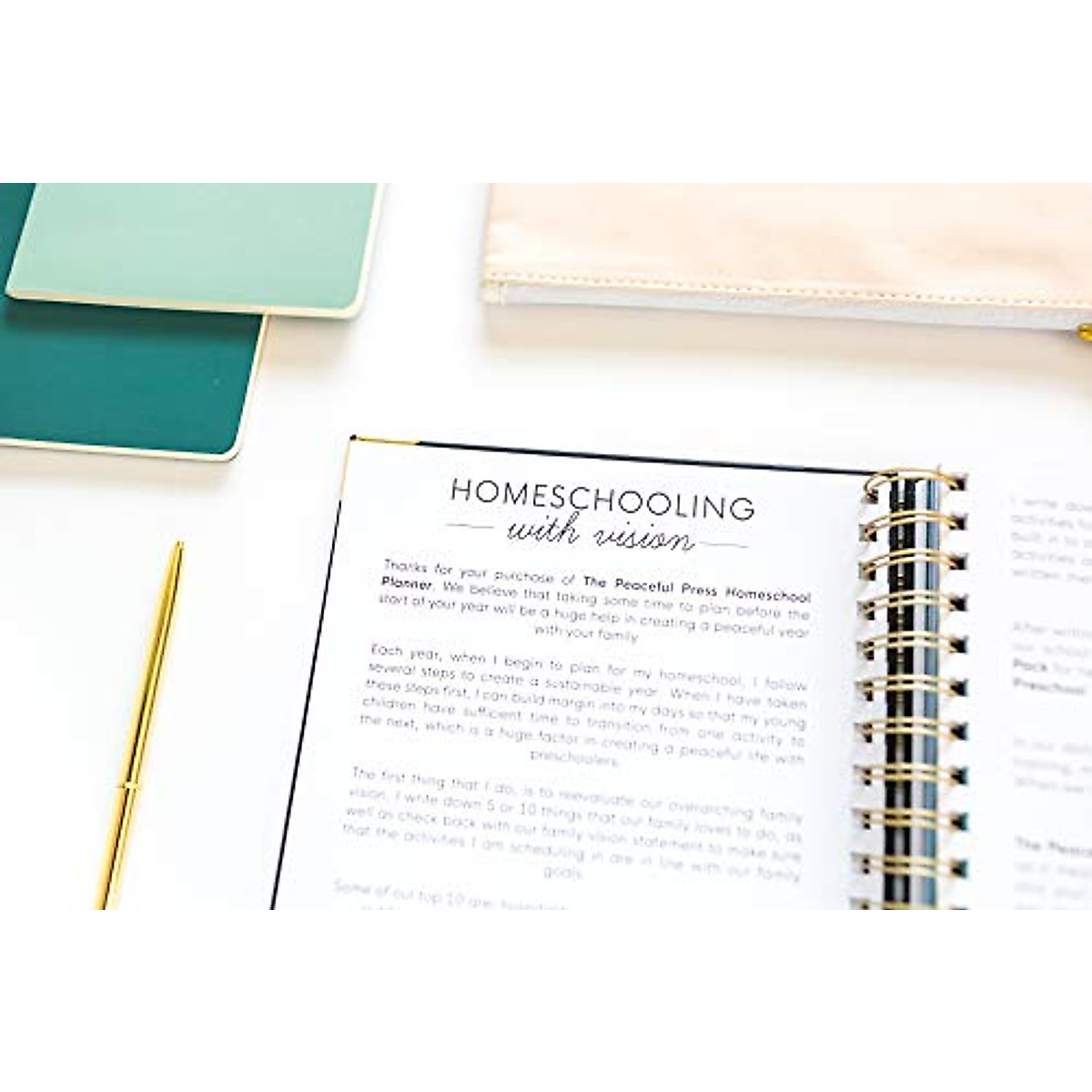 The Homeschool Planner: Beautiful and Undated with Monthly Tabs | To Do List, Goals, Meal Planning & Academic Tools | Homeschooling, Distance Learning & Family Organizer | Gold Spiral