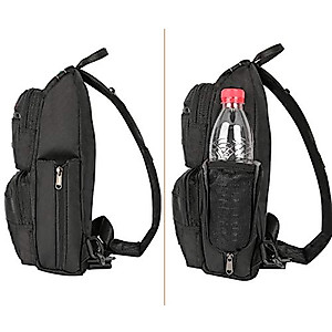 Larswon Backpack Purse, Small Backpack Sling Backpack Crossbody Bags for Women Men Chest Bag Travel Backpack Black