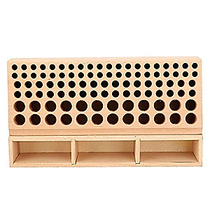 98 Holes Leather Craft Tool Holder Box, Leather Tool Holder Wooden Leather Craft Tool Holder for Leather Working Making Punch Tools Organizer Storage