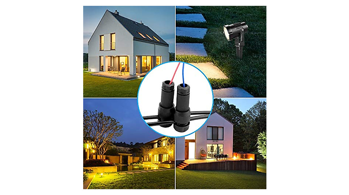 Fntek 36 Pack Low Voltage Landscape Light Connectors for Outdoor Lighting
