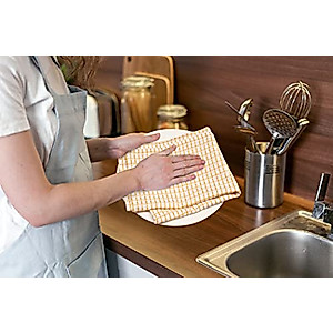 KEMA 100% Cotton Dish Cloths - Soft, Super Absorbent and Lint Free Dish Towels for Kitchen 18”x 28” Inch, Perfect for Drying and Washing Dishes, Kitchen Towel Set of 6 with Hanging Loop