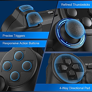 Yinjie PS3 Controller Wireless 2 Pack, with 2 Charging Cables, Compatible with Playstation 3 - Black