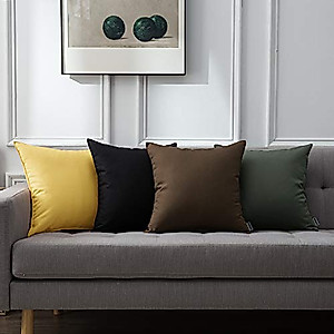 MIULEE Pack of 2 Decorative Outdoor Waterproof Pillow Covers Square Garden Cushion Sham Throw Pillowcase Shell for Patio Tent Couch 18x18 Inch Yellow