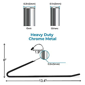 JS HANGER Non Slip Pants Hangers 20 Pack Open Ended Easy Slid Slacks Hangers, Durable Anti-Rust Space Saving Metal Jeans Hangers, Chrome and Black Friction