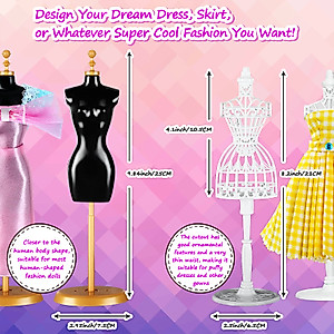 AMOPRO Fashion Designer Kit for Girls, 800PC+ Creativity DIY Arts & Crafts Design with 5 Mannequins, Learning Toys Doll Clothes Making Sewing Kit for Kids Ages 8-12+ Birthday Girls Gift