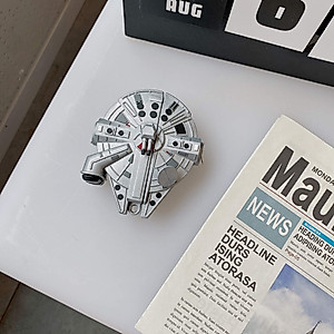 Aerymli Case,3D Cool Spacecraft Millennium Falcon Airpod Design Boys Men Soft Protective Cover Case Compatible for Airpods 3rd Gen 2021 Case