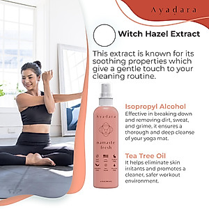 Ayadara Yoga Mat Cleaner Spray, Cleaning Spray for Yoga Accessories, All Purpose Mat Spray for Gym Equipment, Workout Mat Spray With Tea Tree Oil, Yoga Mat Spray Cleaner, 1000 Sprays per Bottle 2-Pack