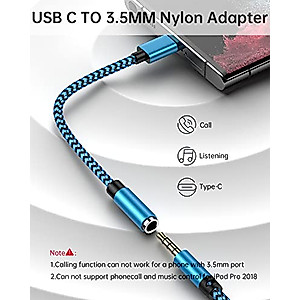 USB C to 3.5mm Audio Adapter, Male to Female Aux Cable for Samsung Galaxy S23 S22 Ultra S22+ S21 Plus S20 FE, Google Pixel 7 Pro 6 6a 5 5a 4 XL, iPhone 15 USBC Stereo Jack Headphone Dongle Adaptor