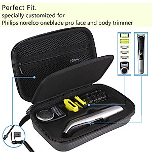 Tisnia Case for, Philips Norelco OneBlade Pro, QP6520/70, 6510/70, Hybrid Electric Trimmer and Shaver - (Black Texture,Only Case)