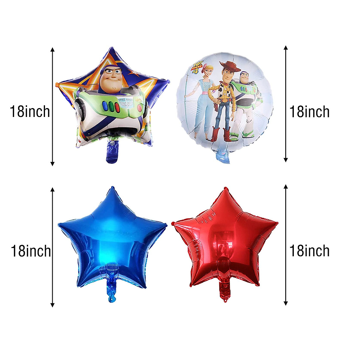 Toy Inspired Story Party Supplies Toy Story 5th Birthday Foil Balloons for Kids 5th Birthday Baby Shower Party Decorations (5th Birthday)