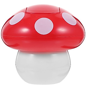 Garneck Desktop Mini Trash Can with Lid - Cute Cartoon Mashroom Waste Can - Pipefitter Bro Game Theme Mushroom Decorating Trash Can for Home Office Kitchen Desk