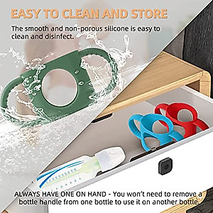 5 Pack Baby Bottle Handles, Bottle Handles Universal Fit Baby Bottle Holders with Easy Grip Handles for Baby, BPA-Free Soft Silicone, 5 Colors