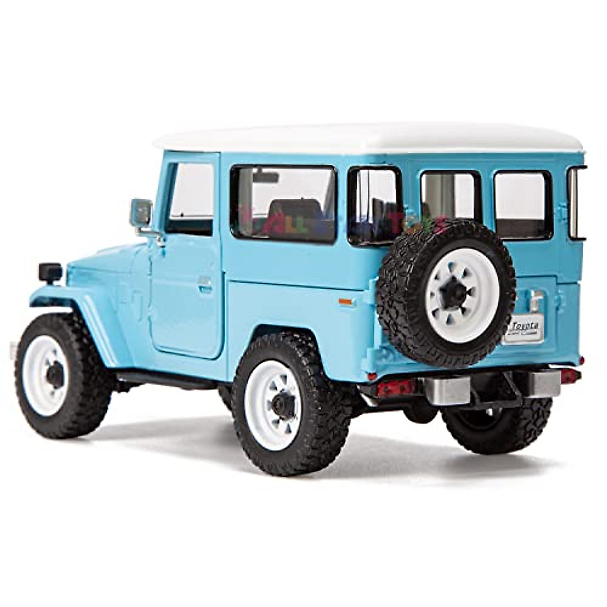 All Star Toys Toyota Land Cruiser FJ40 Sky Blue with Custom Off-Road Wheels 1/24 Diecast Model by Motormax 79323 Exclusive FJ Cruiser J40