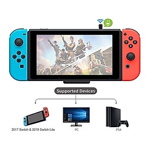 Gulikit Switch Bluetooth Adapter ,5.0 Wireless Audio Transmitter w/aptX Low Latency ,Game Voice Chat,AirPods Bluetooth Headphone Speakers Headset for Nintendo Switch & Switch Lite, PS5 PS4 PC,Black