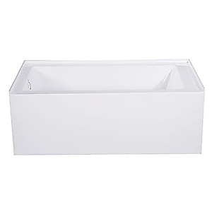 Kingston Brass Aqua Eden VTAP543022L 54-Inch Acrylic Alcove Tub with Left Hand Drain, White