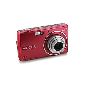 Minolta 20 Mega Pixels Digital Camera, 5X Optical Zoom & HD Video with 2.7" LCD, Red (MN5Z-R)