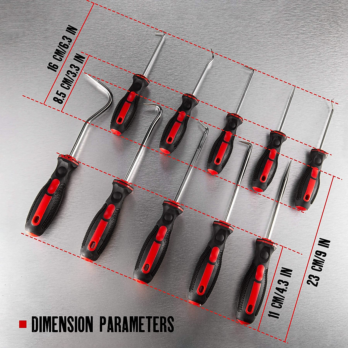 AMM 10-Piece Pick and Hook Set, Precision Automotive Pick Tool Set for Car Auto Oil Seal/O-Ring Seal Gasket Pick Mini Hooks Puller Remover Perfect for Automotive and Electronic Tools