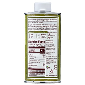 La Tourangelle, Expeller-Pressed Grapeseed Oil, High Heat Neutral Cooking Oil, Cast Iron Seasoning, Also Great for Skin, Hair, and DIY Beauty Recipes, 16.9 fl oz