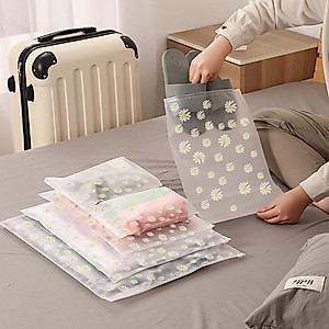 30PCS Travel Storage Bags for Clothes, Clear Reusable Bags Plastic Ziplock Bags, Waterproof Resealable Clothing Zipper Bags Luggage Organizer Pouch for Clothes, Towels, Shoes, Cosmetics (5 Size)