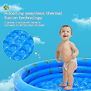 Garden Round Inflatable Baby Swimming Pool, Portable Inflatable Child/Children Little Pump Pool,Kiddie Paddling Pool Indoor&Outdoor Toddler Water Game Play Center for Kids/Girl/Boy