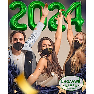 32 Inch 2024 Balloons Dark Green Number 2024 Balloons 2024 New Year Balloons For 2024 Christmas New Years Eve Festival Graduations Party Decorations Supplies