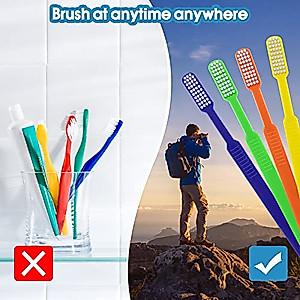 Prepasted Toothbrush Individually Wrapped - Disposable Pre-pasted Toothbrushes, Toothpaste Integrated In Toothbrushes, Soft Medium Bristles Travel Airbnb Tooth Brush, 4 Colors Adult Bulk Mint (72 Pcs)