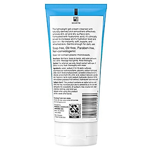 Neutrogena Hydro Boost Gentle Exfoliating Daily Facial Cleanser with Hyaluronic Acid, Clinically Proven to Increase Skin's Hydration Level, Non-Comedogenic Oil-, Soap- & Paraben-Free, 3 x 5 Oz