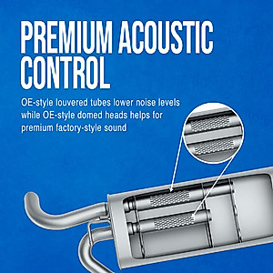 Walker Quiet-Flow SS 56233 Direct Fit Exhaust Muffler Assembly 2.25" Inlet (ID) 2.25" Outlet (OD) for Ford Escape