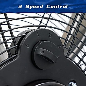 HICFM 4600 CFM 20 inch Heavy Duty Shroud Fan with Barrel and Powerful 1/5 HP Motor, High Velocity Air Circulator for Workshop, Garage, Commercial or Industrial rooms - UL Safety Listed