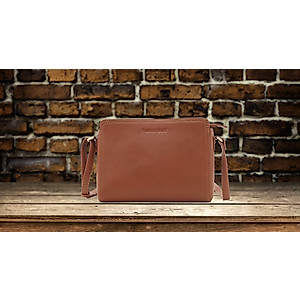 Texan Bull Leather Crossbody Bags For Women- Small Crossover Crossbody Bag With Shoulder Sling Adjustable Strap Womens Purses Purses And Handbags (Tan)